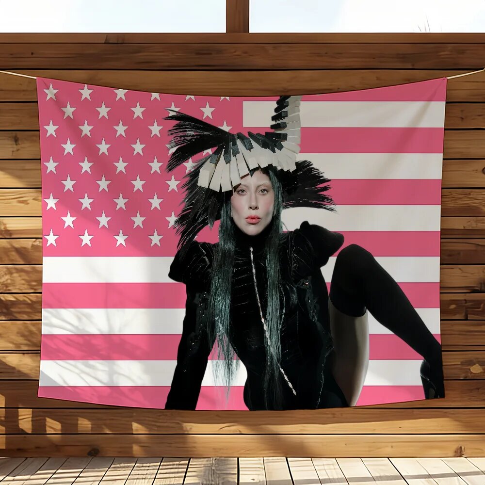 Флаг Lady Gaga MAYHEM для дома Черный, QZ60x90CM, 4