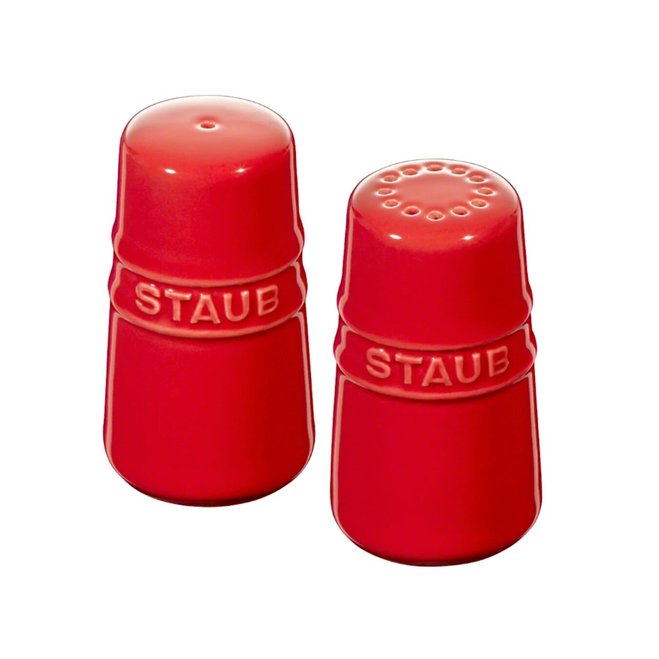 Набор солонка+перечница Staub Ceramique 40511-808, высота 7см, керамика, красный