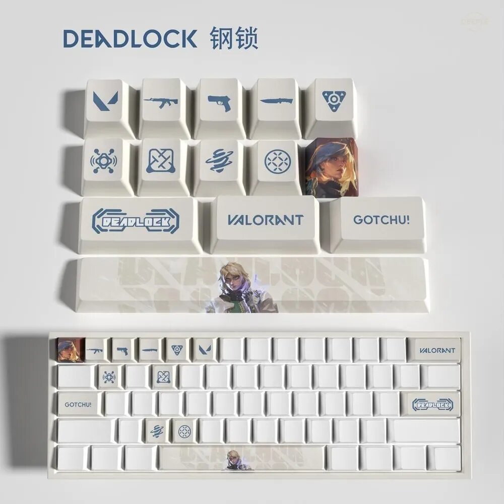 Комплект кейкапов для темы Valorant / PBT Keycaps 14 Клавиш / Кейкапы для механической клавиатуры