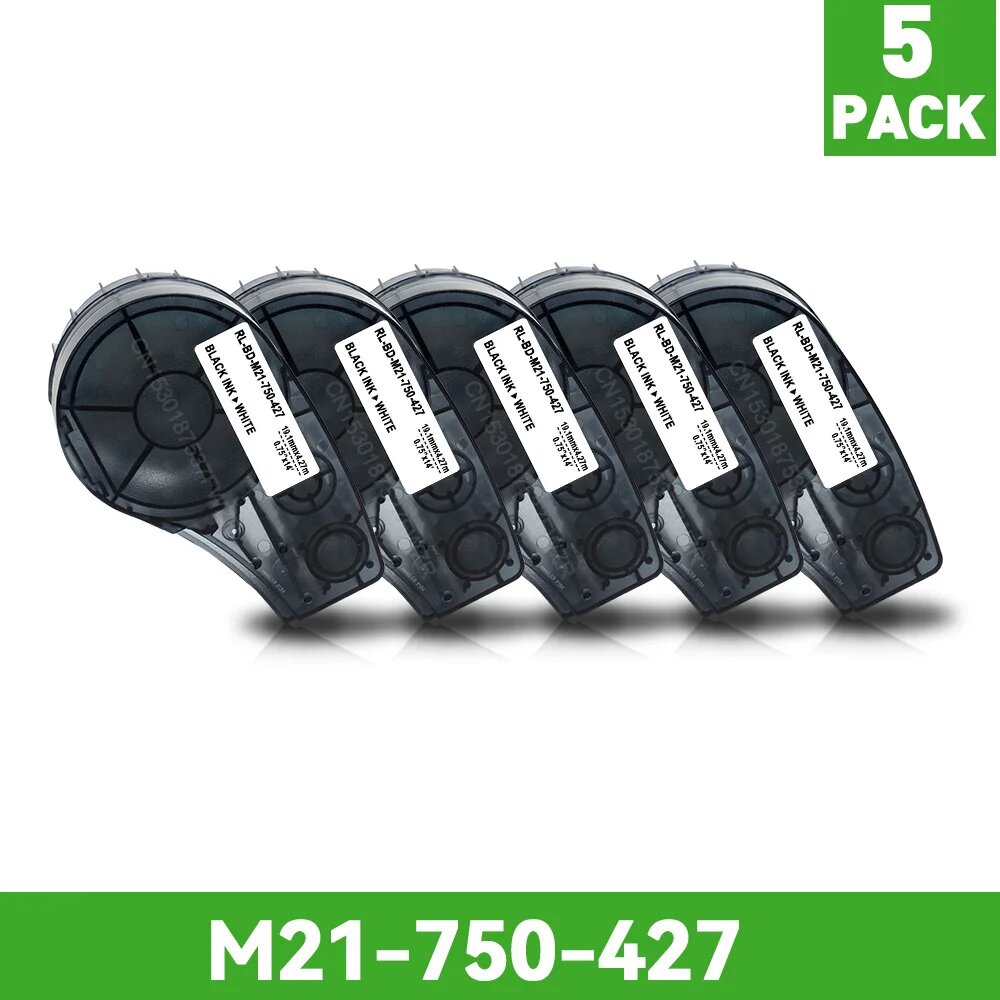 Ленты Brady M21-750-427, 5PK, черный на белом