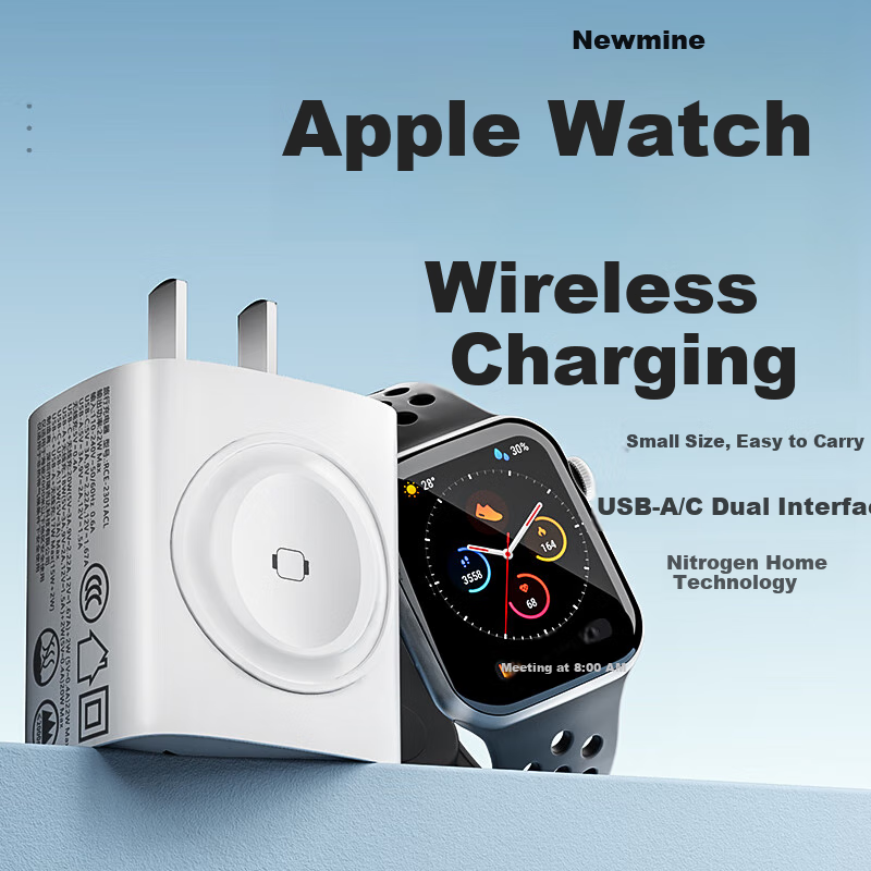 Newmine Apple Watch 3 в 1 магнитная зарядка для S9 S8 S7 S6 S5 S4 S3 Ultra2 SE Цвет：Беспроводная быстрая зарядка 22Вт