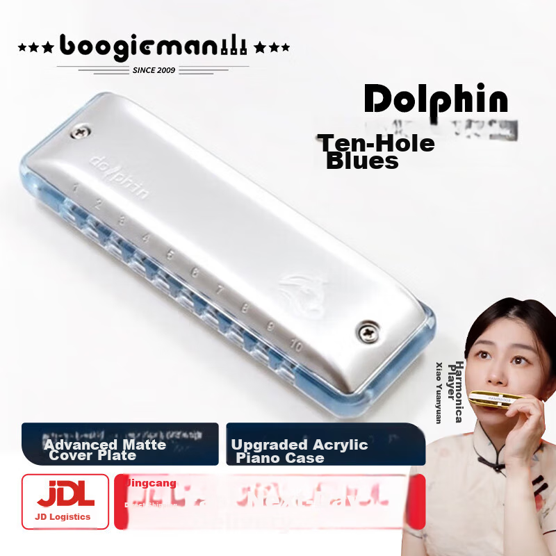 BoogieMAN Yuan Yuan's Choice Дельфин 10-дырочный гармоника для блюза взрослых профессиональный уровень начинающих с
