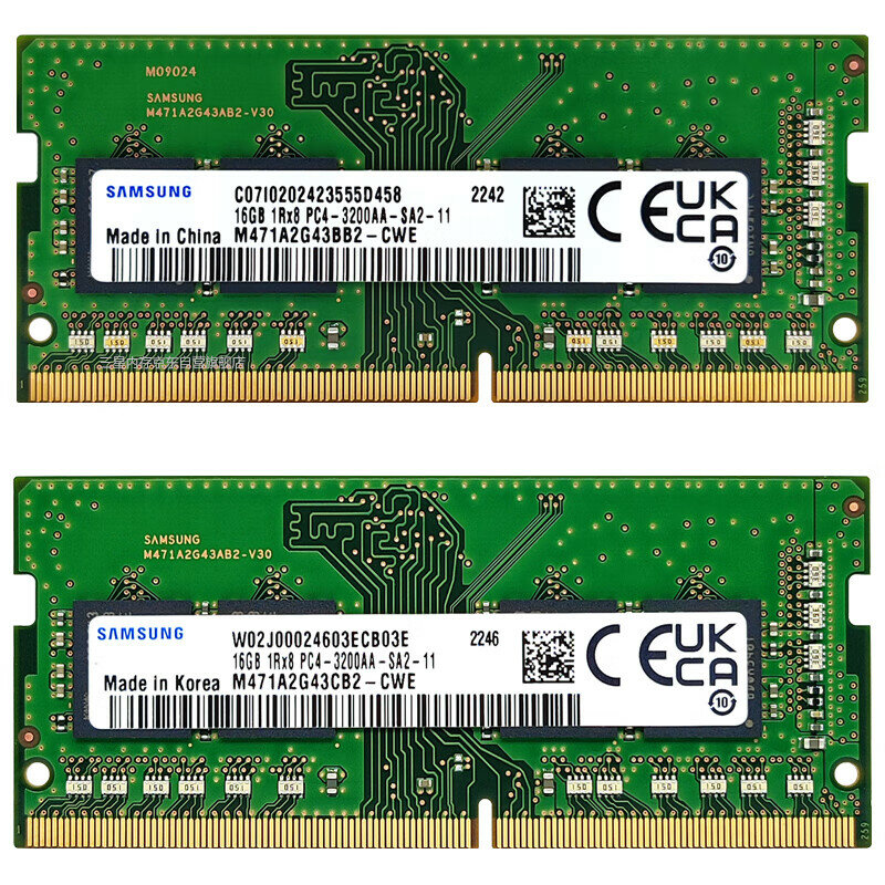 Оперативная память SAMSUNG для ноутбука 16GB DDR4 3200MHz Высокая скорость совместимость Частота памяти：Оперативная
