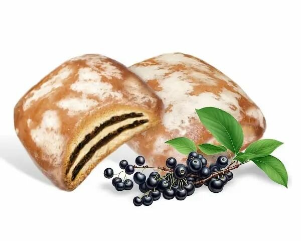 Пряники Чудо зебра со вкусом черемухи, 4 упаковки по 300 гр, с прослойками