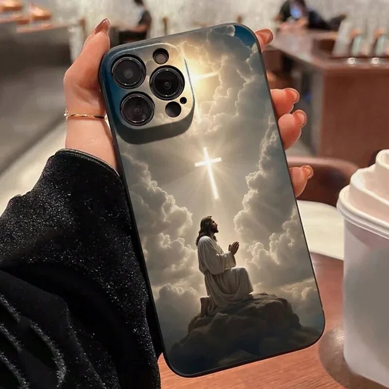 Противоударный чехол для телефона с изображением креста Иисуса для iPhone 16, 15, 14, 5, iPhone 13