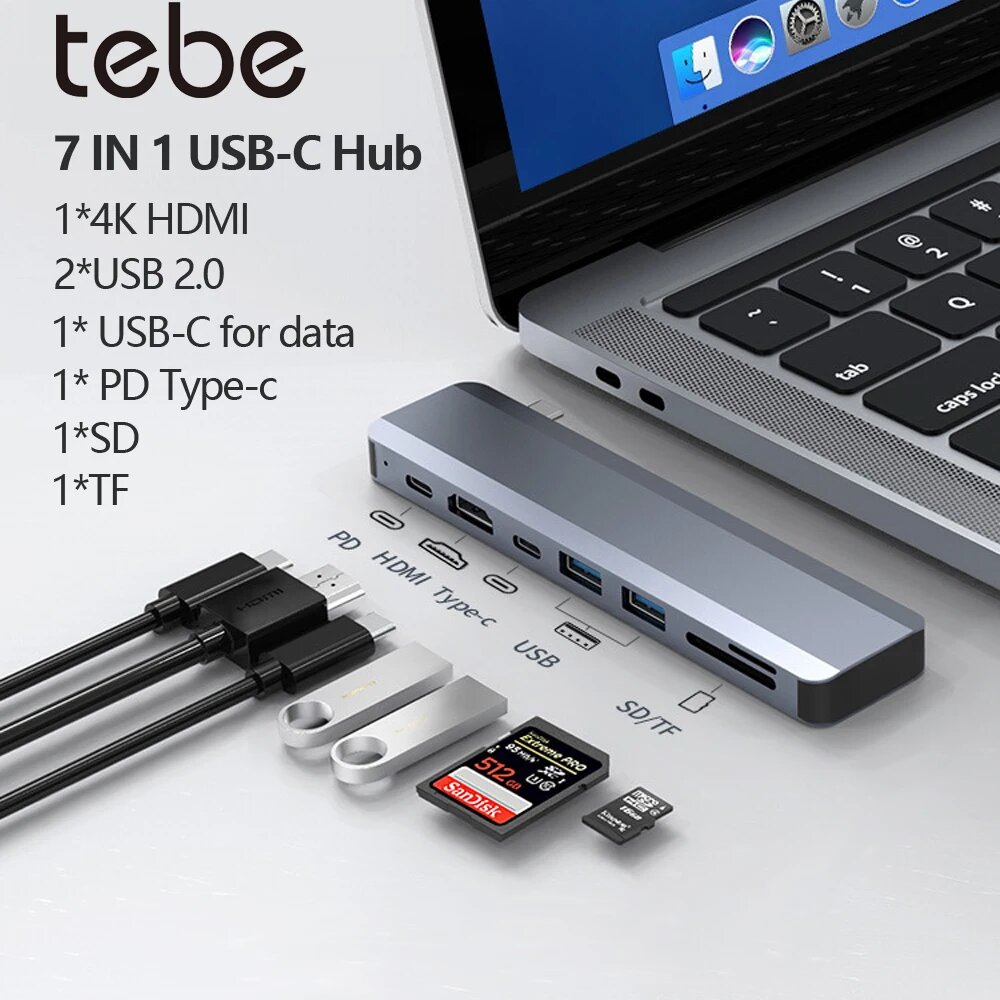 Tebe 7 в 1 USB-C концентратор