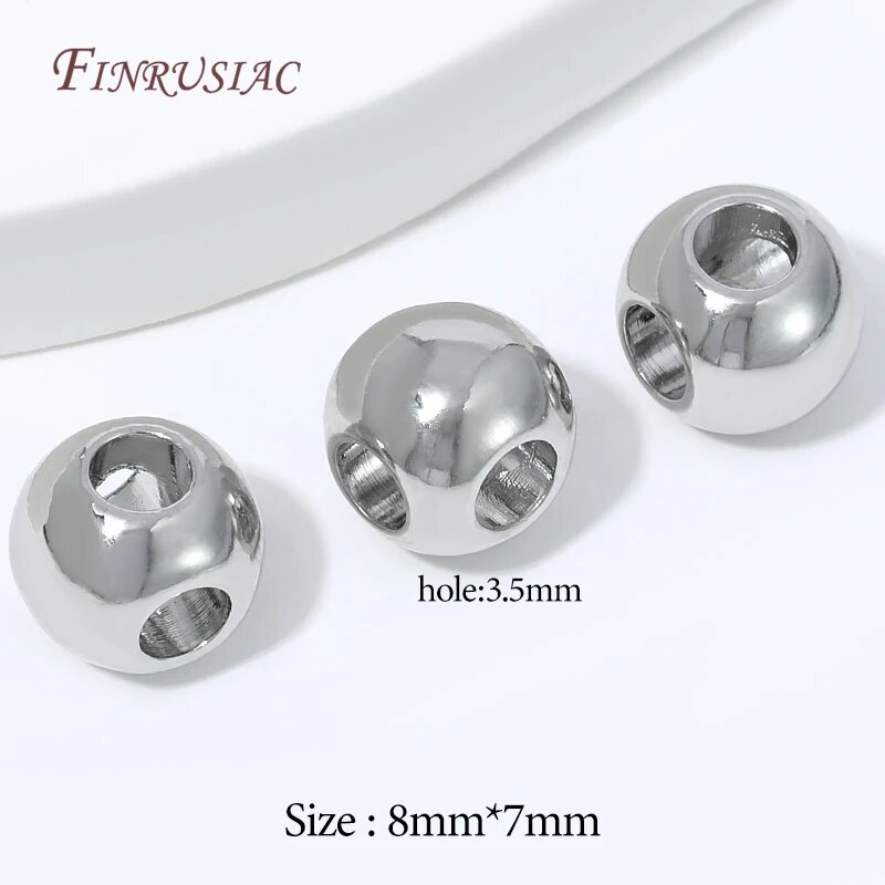 Золотые разделительные бусины FINRUSIAC 30 шт 30 pieces, Серый, Rhodium Plated