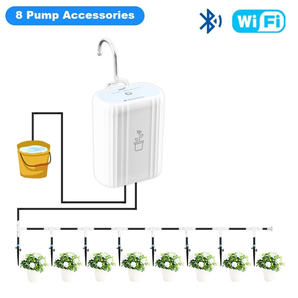 Умная система капельного полива Wi-Fi для 4 горшков 8 Pots of Flowers