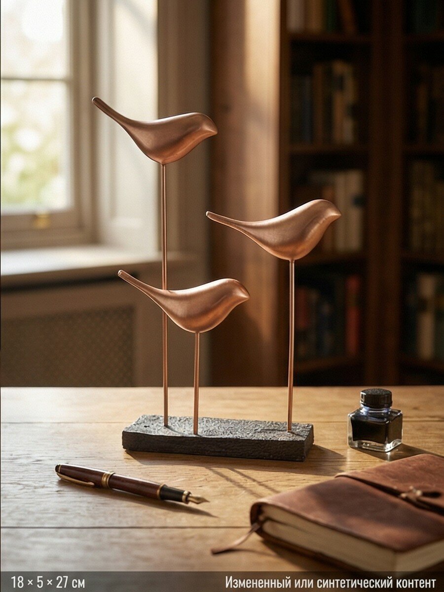 Фигурка декоративная "Птицы", L18 W5 H27 см