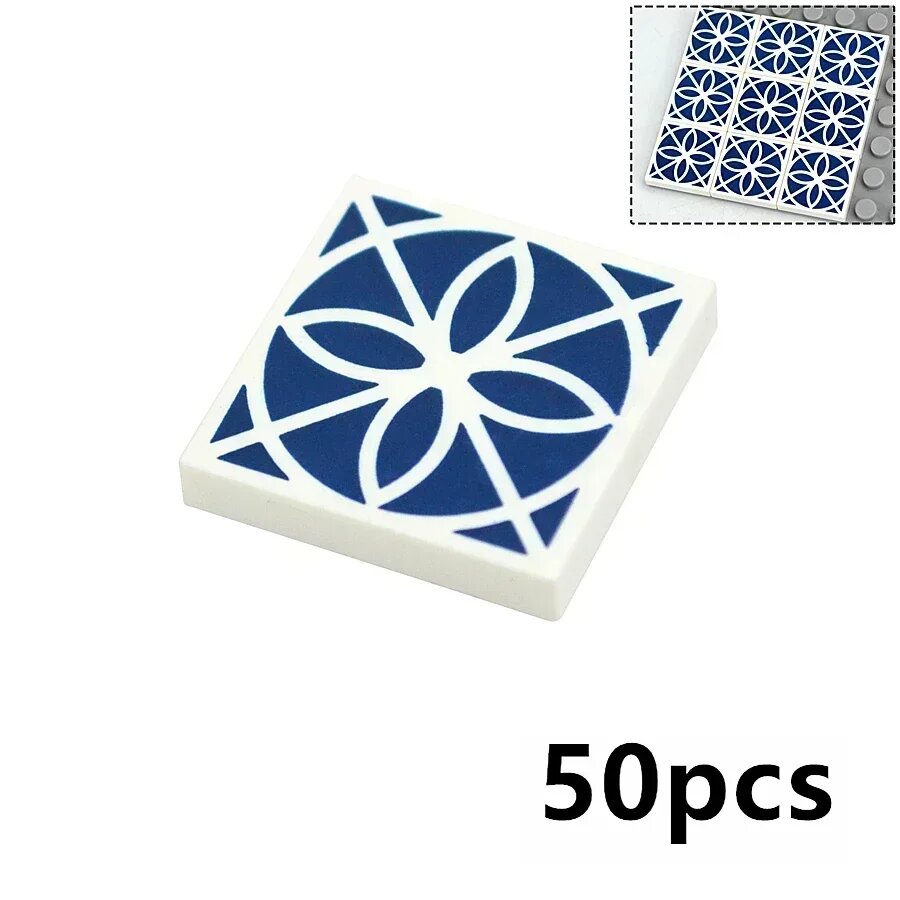 Леду блочные конструкторы кирпичики гладкие Синий, 2X2 50pcs K