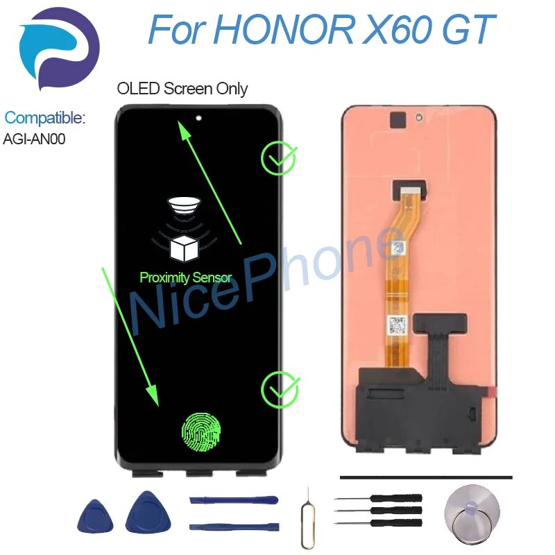 Новый, проверенный LCD-дисплей с сенсорной панелью и дигитайзером для HONOR X60 GT (AGI-AN00)