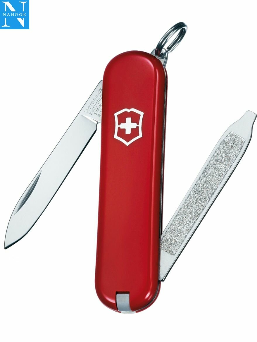 Нож-брелок Victorinox Classic Escort 0.6123-0.12.6, 58 мм, 6 функций, красный