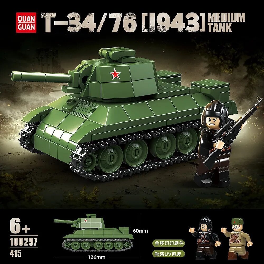 Конструктор Военная техника, Танк/Советский Союз -Средний танк Т34/76 (1943)