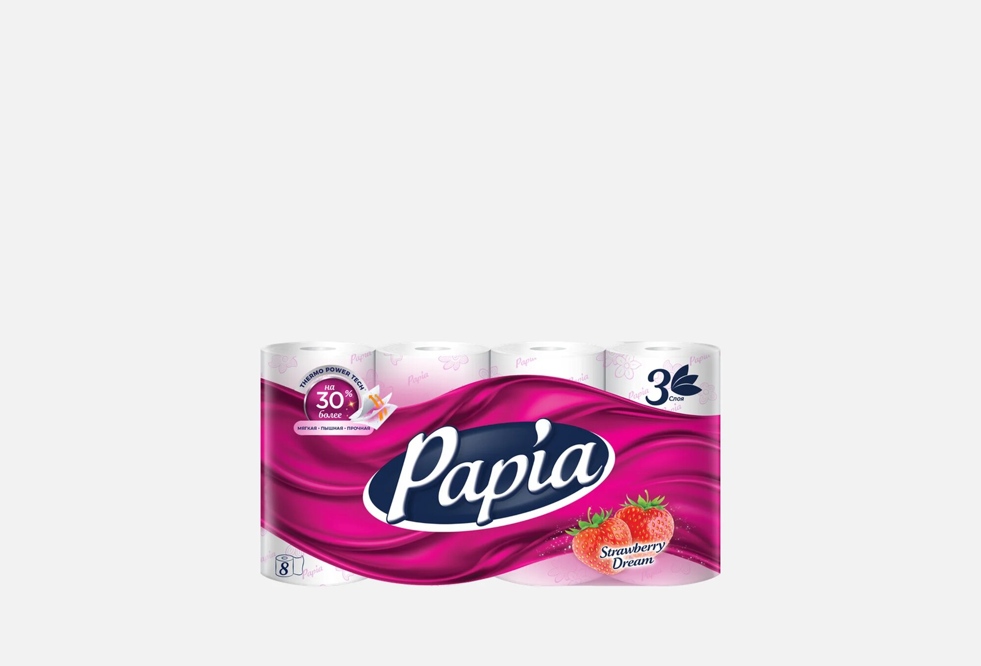 PAPIA strawberry dream Туалетная бумага 8 шт