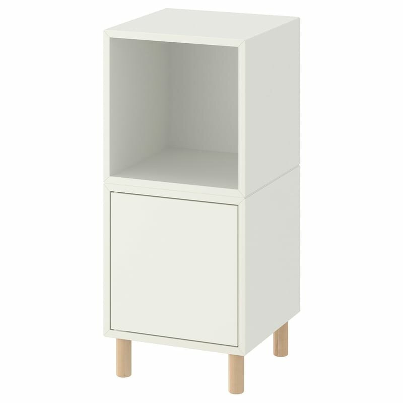 Приставной столик IKEA EKET 793.860.75, белый/дерево, 35x35x80 см