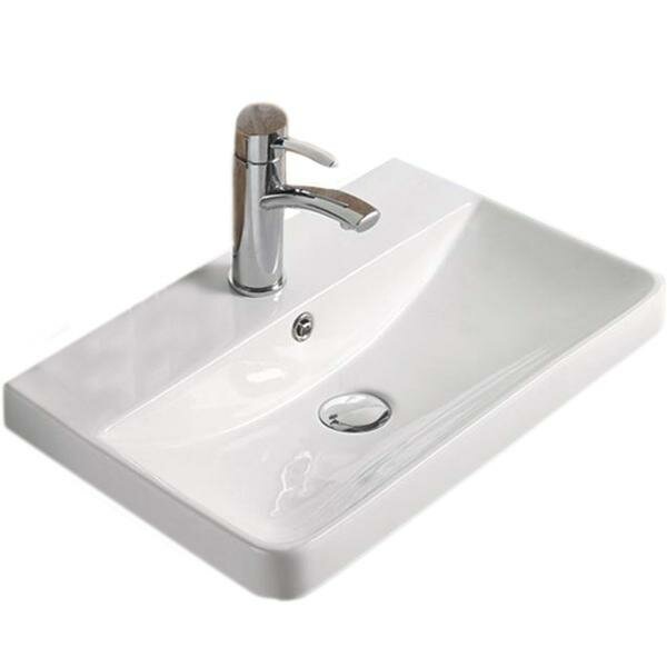 Раковина CeramaLux 60 9595-60 Белая, санфаянс, полувстраиваемая