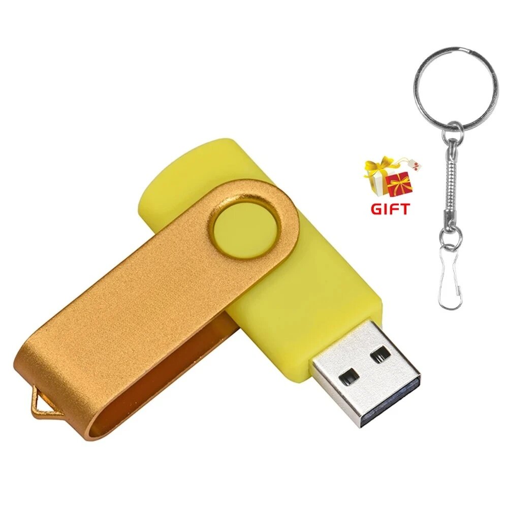 USB-флешка JASTER 4 ГБ, 8 ГБ, 16 ГБ, 32 ГБ, 64 ГБ, 128 ГБ Желтый, 8 ГБ, Желтый