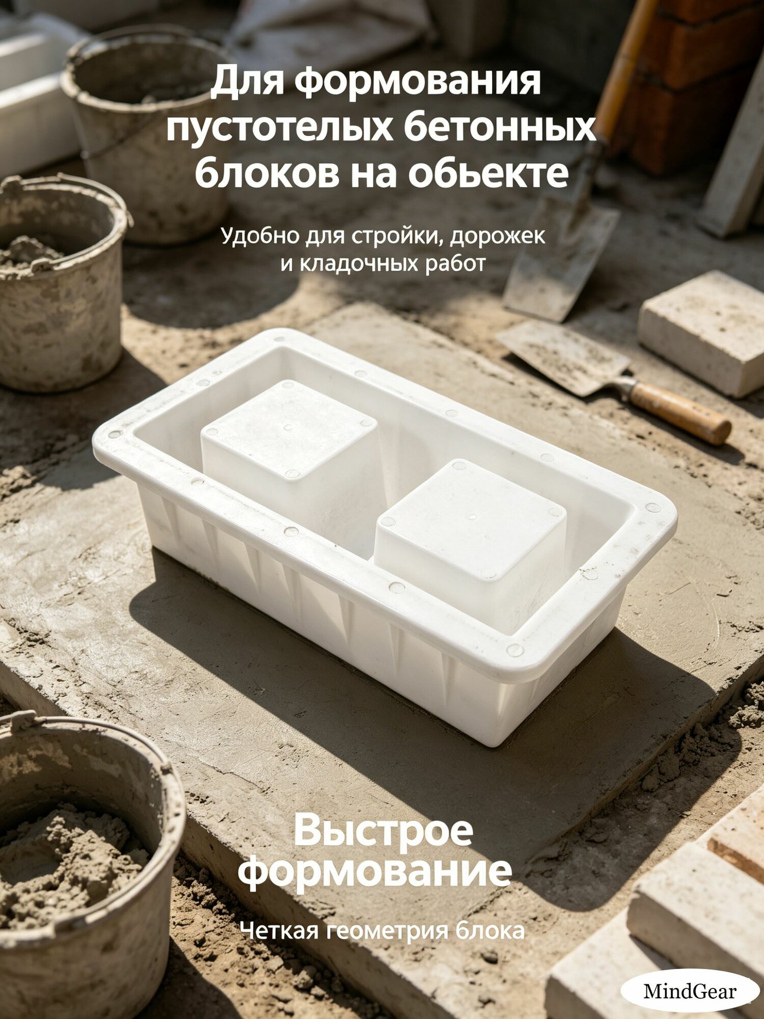 Пластиковая форма для бетонных пустотелых кирпичей с двумя отверстиями для домашнего использования