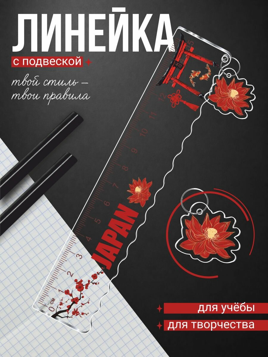 Линейка 15 см Японский стиль Juminocore