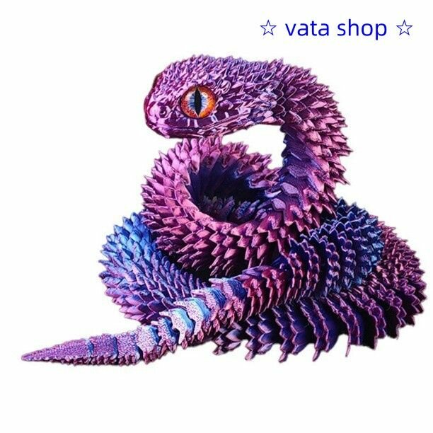 30cm 3D-печатная антистресс-игрушка в виде гадюки в подарок