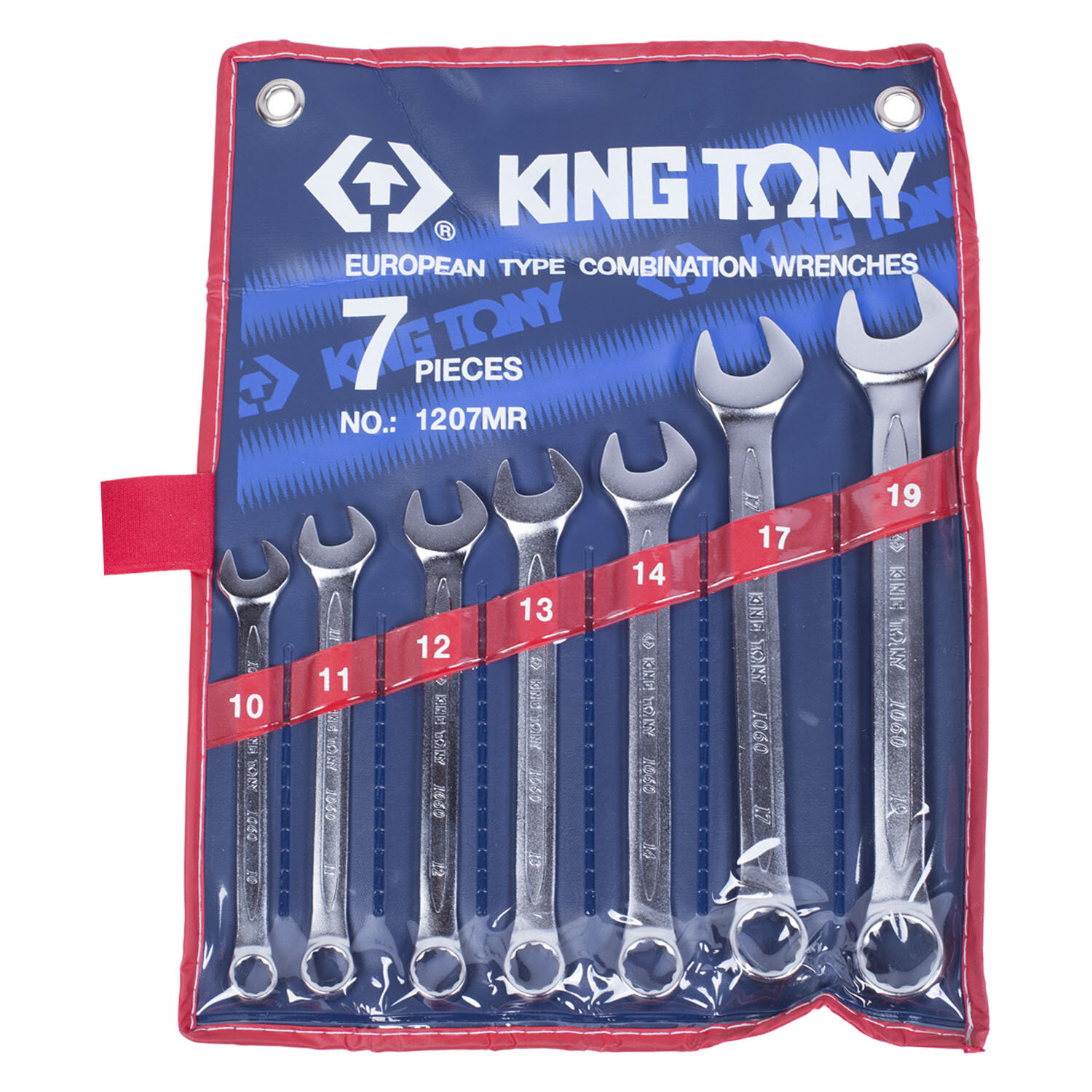 KING TONY Набор комбинированных ключей, 10-19 мм, 7 предметов 1207MR