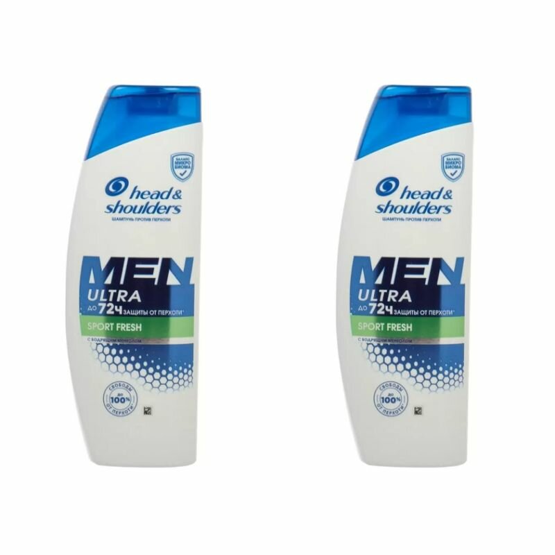 Head & Shoulders Men Шампунь для волос, Sports Fresh, 360 мл, 2 штуки