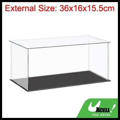 Прозрачный акриловый бокс для коллекций, 36x16x15.5 см, защита от пыли, для поделок и коллекций