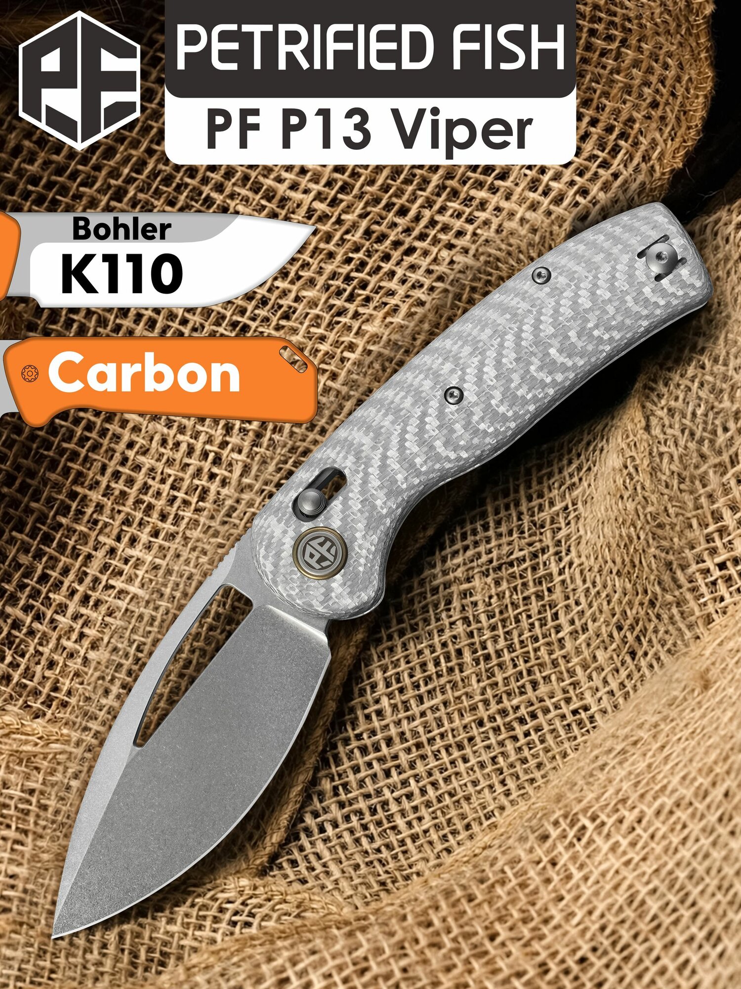 Складной нож Petrified Fish Viper PFP13WCW