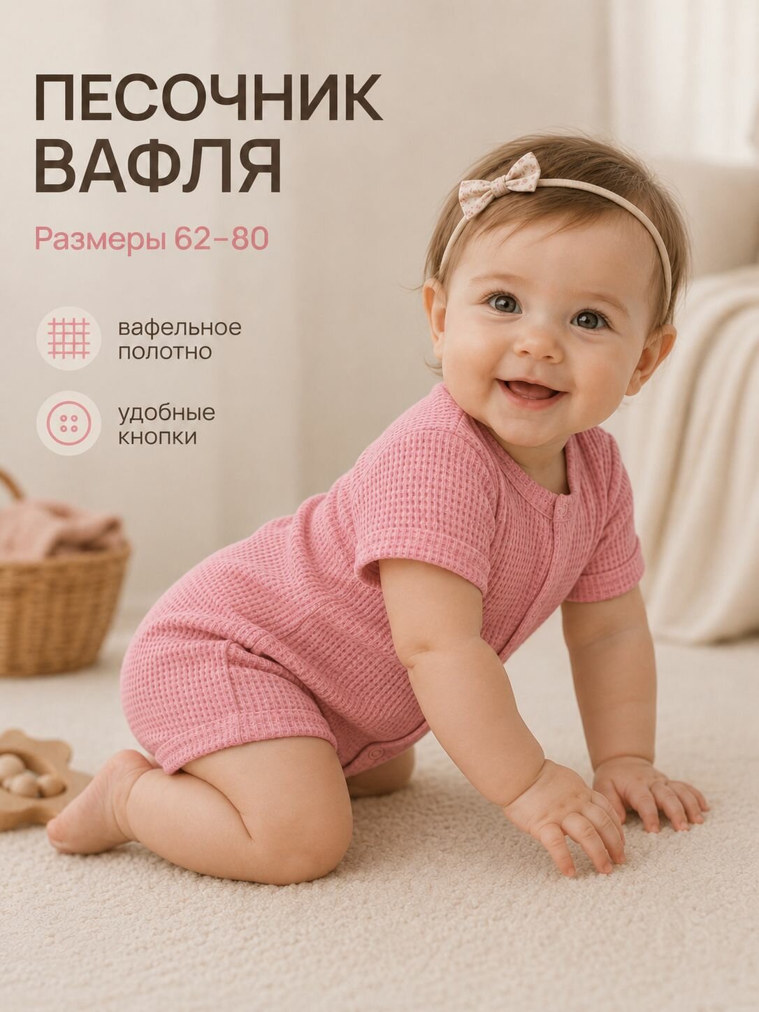 Песочник old may., размер 68, розовый