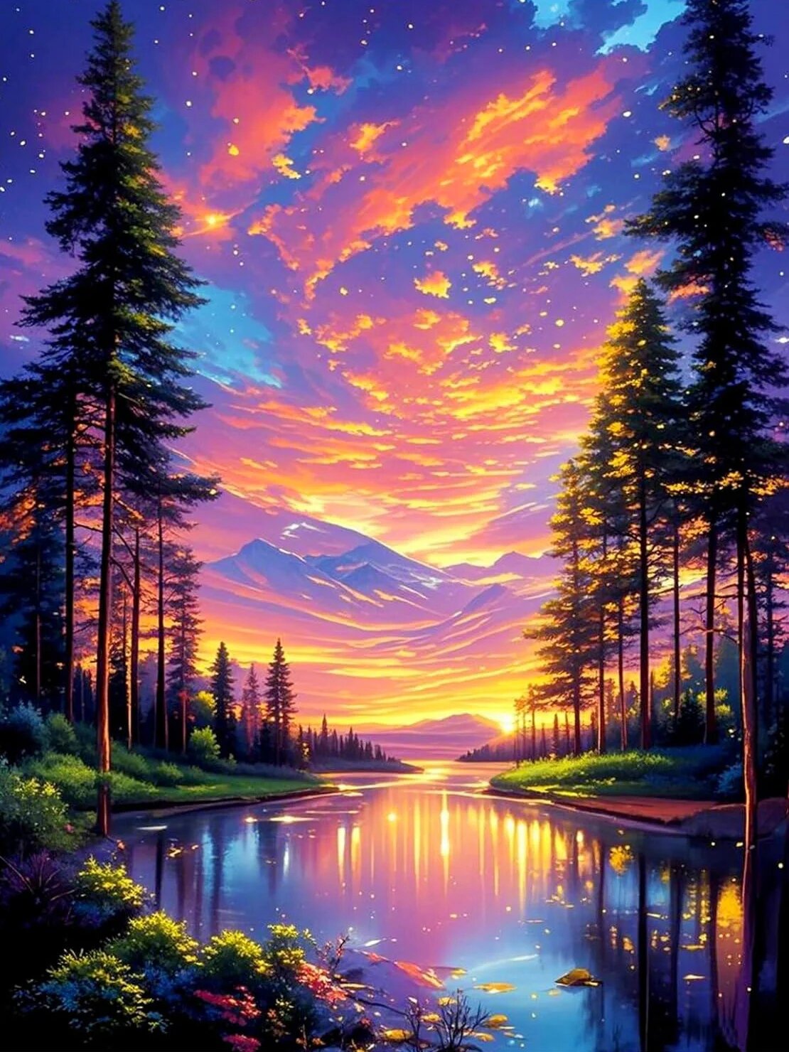 Набор для алмазной мозаики EverShine Дом пейзаж Full Square 30x40cm, 2295