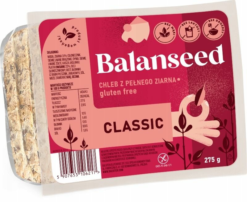 Хлеб цельнозерновой классический Balviten Balanseed без глютена 3 шт x 275г