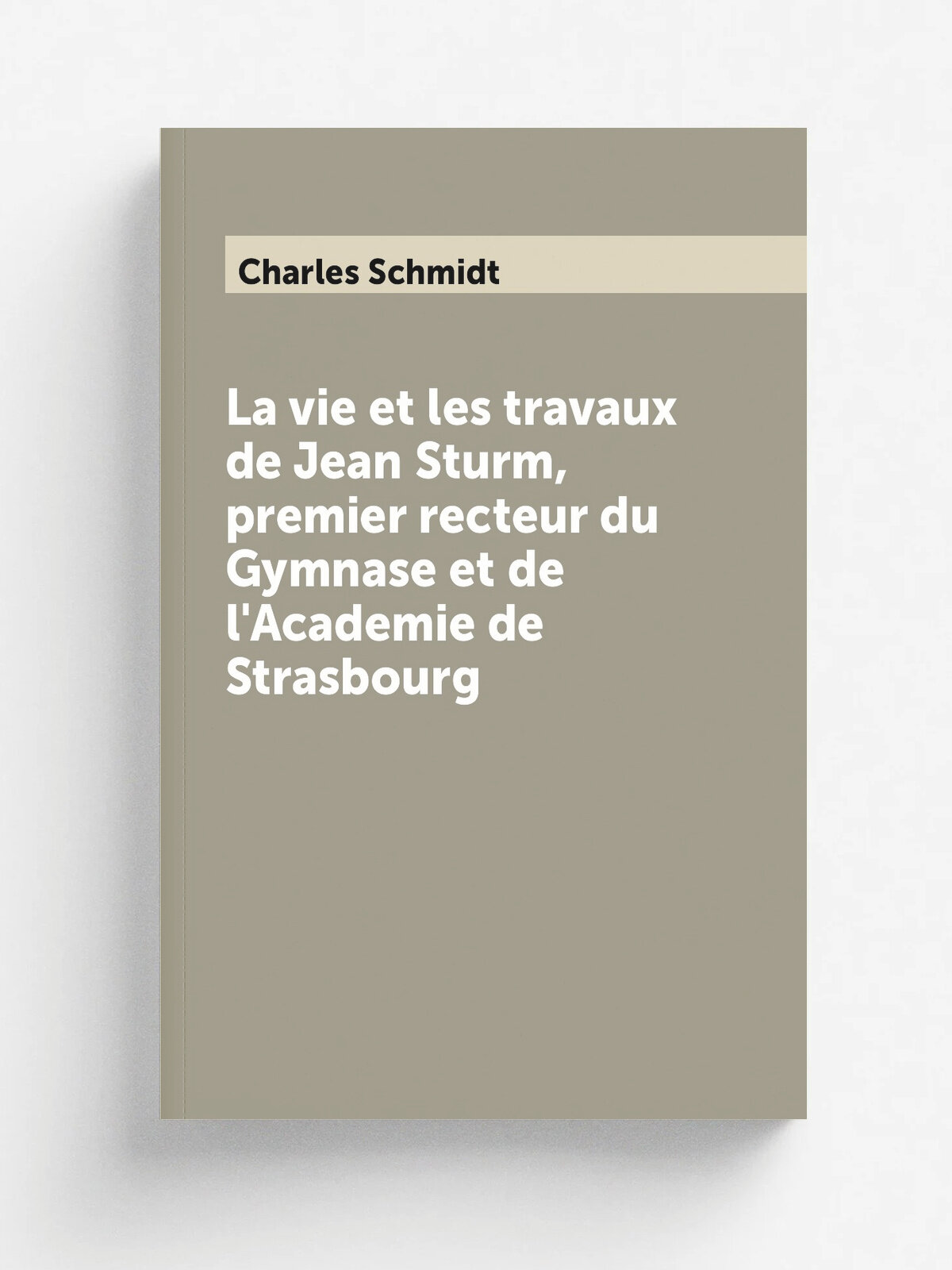 La vie et les travaux de Jean Sturm, premier recteur du Gymnase et de l'Academie de Strasbourg