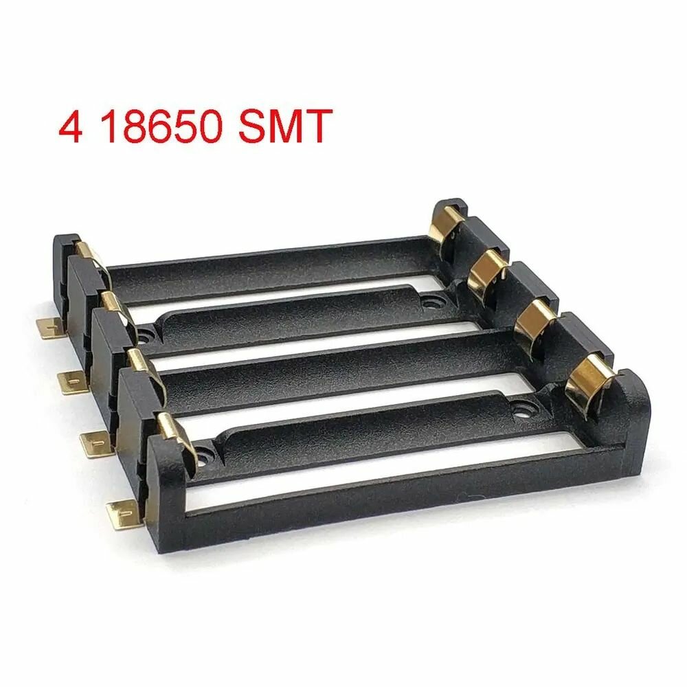Бокс для батареек 18650 Battery Holder SMD SMT, 2500 мАч, черно-серый, черный матовый держатель 18650 SMD корпус для пайки