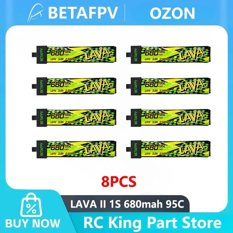 Аккумулятор BETA LAVA II 1S 680mah 95C Battery With BT2.0 Plug ,80*15*6.5mm,16.2g