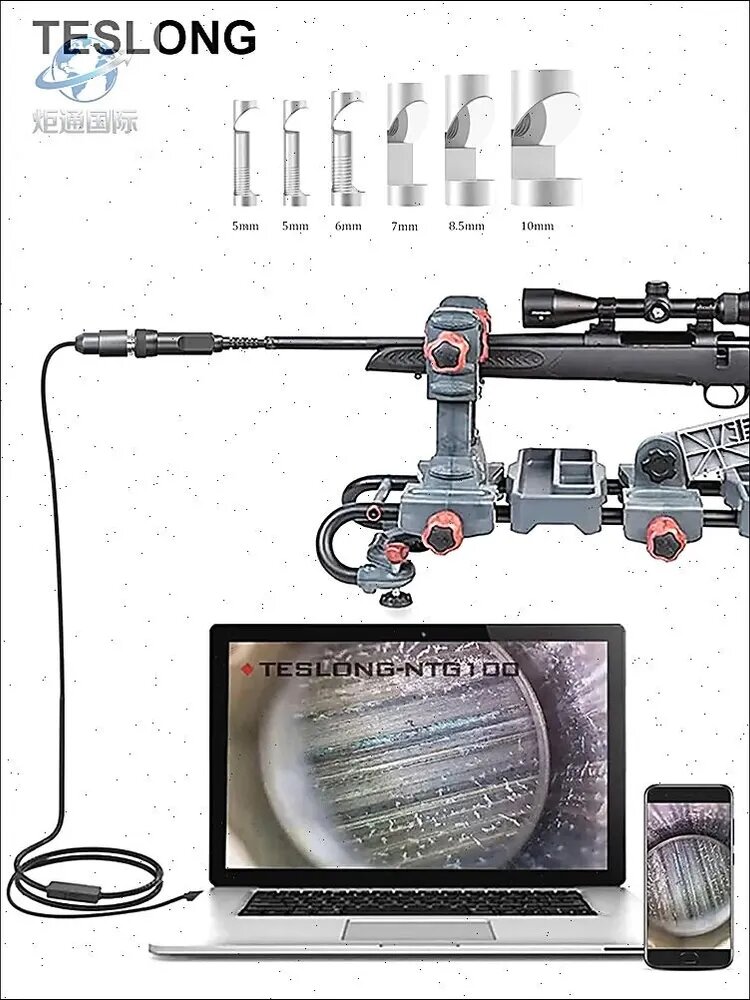 TESLONG NTG100 Бороскоп для осмотра ствола+5MM, 6MM, 7MM, 8.5MM, 10MM Аксессуары для зеркал