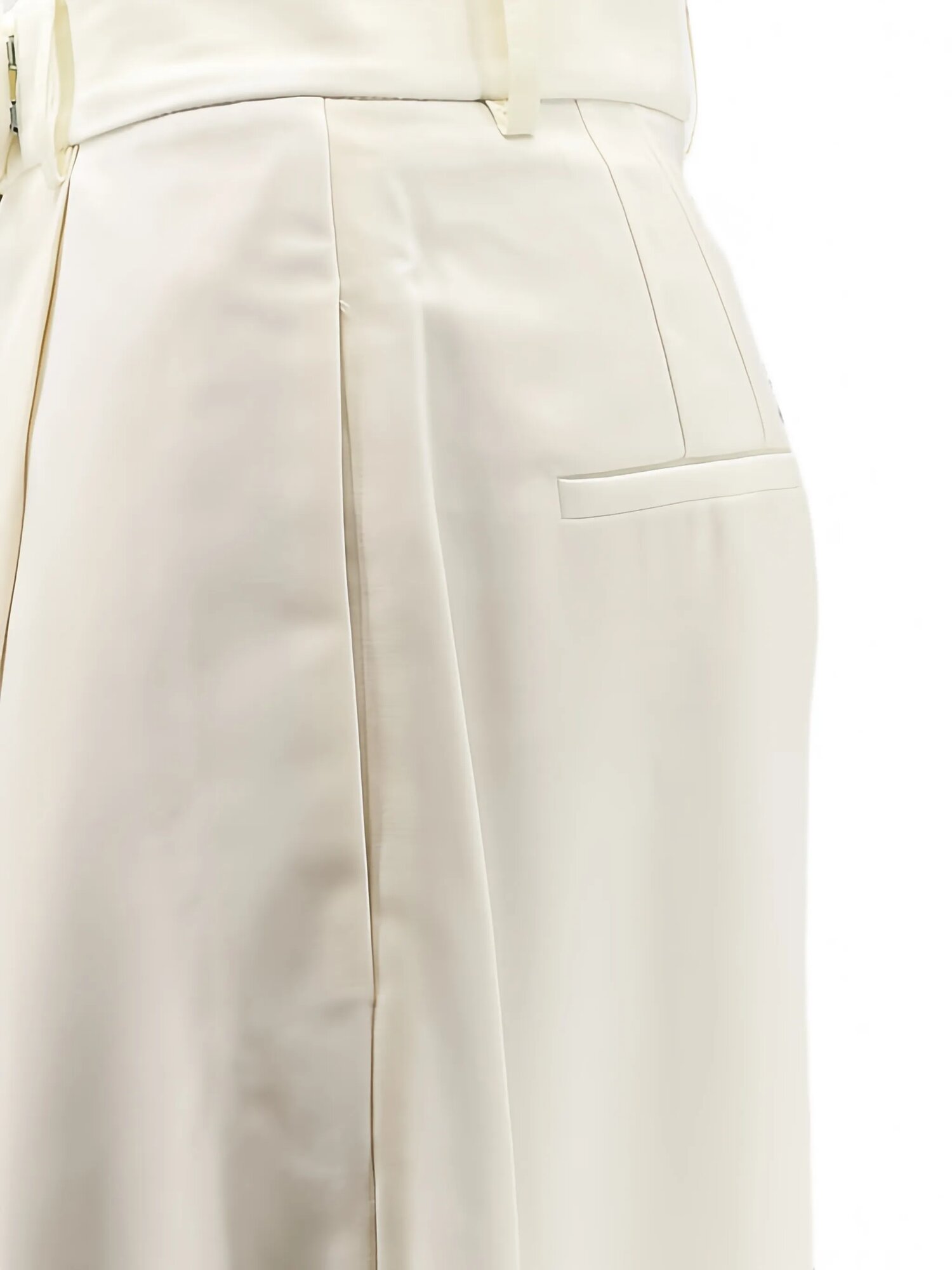 Брюки ROHE Pleated tailored trousers, размер 36, бежевый/белый — фото 1