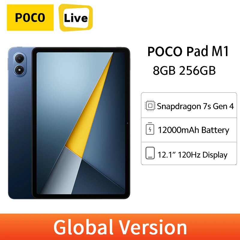 Планшет Poco Pad M1, 12.1", 8/256ГБ, Wi-Fi, Android