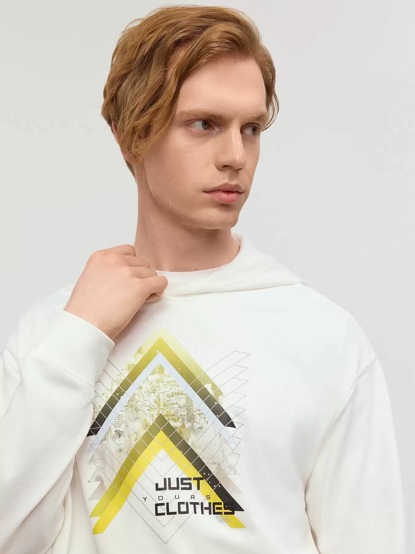 Худи JUST CLOTHES Весна-лето 2025, размер 46, , белый — фото 1