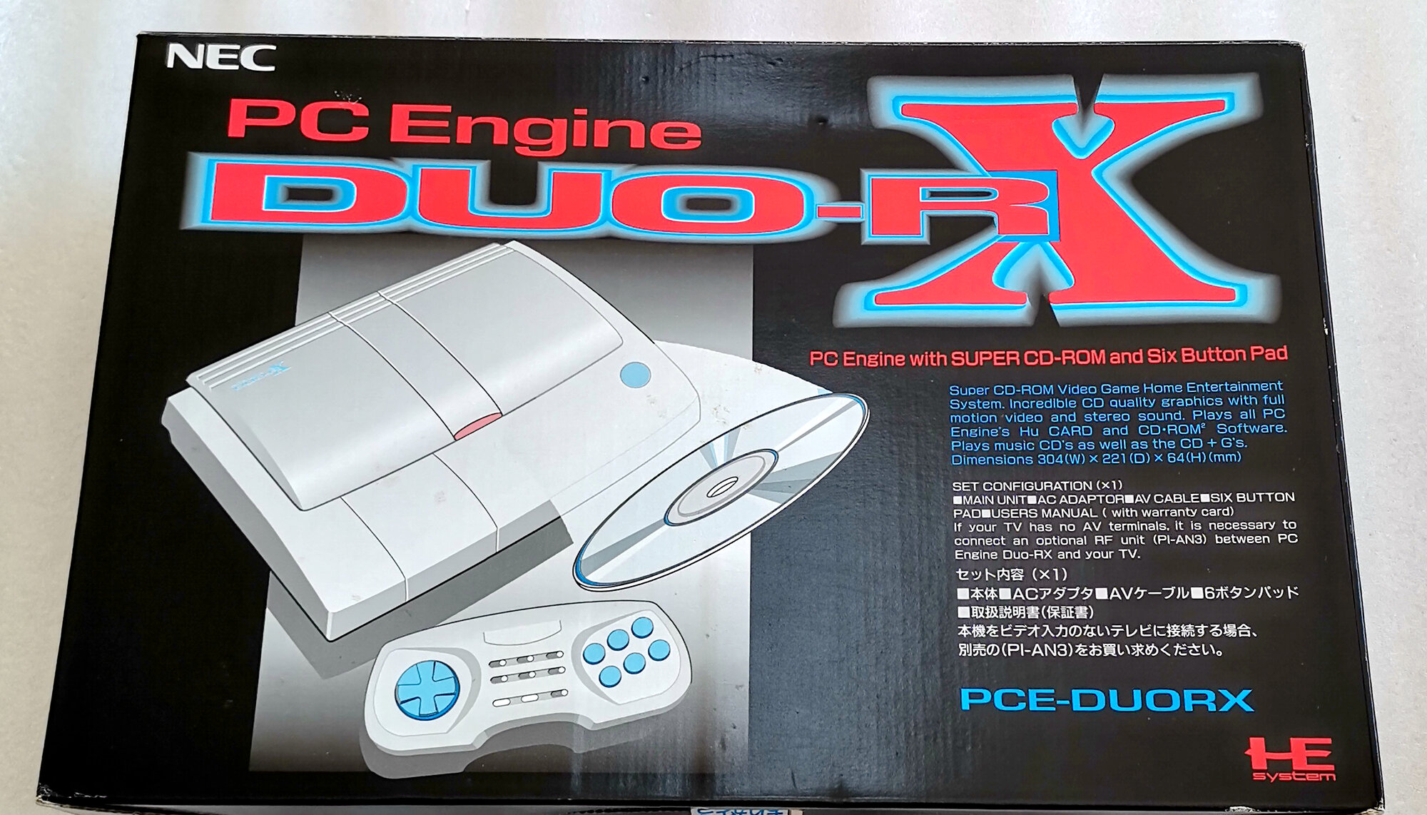NEC PCE RX игровая консоль, японская версия, белый цвет, комплект с контроллером и адаптером питания