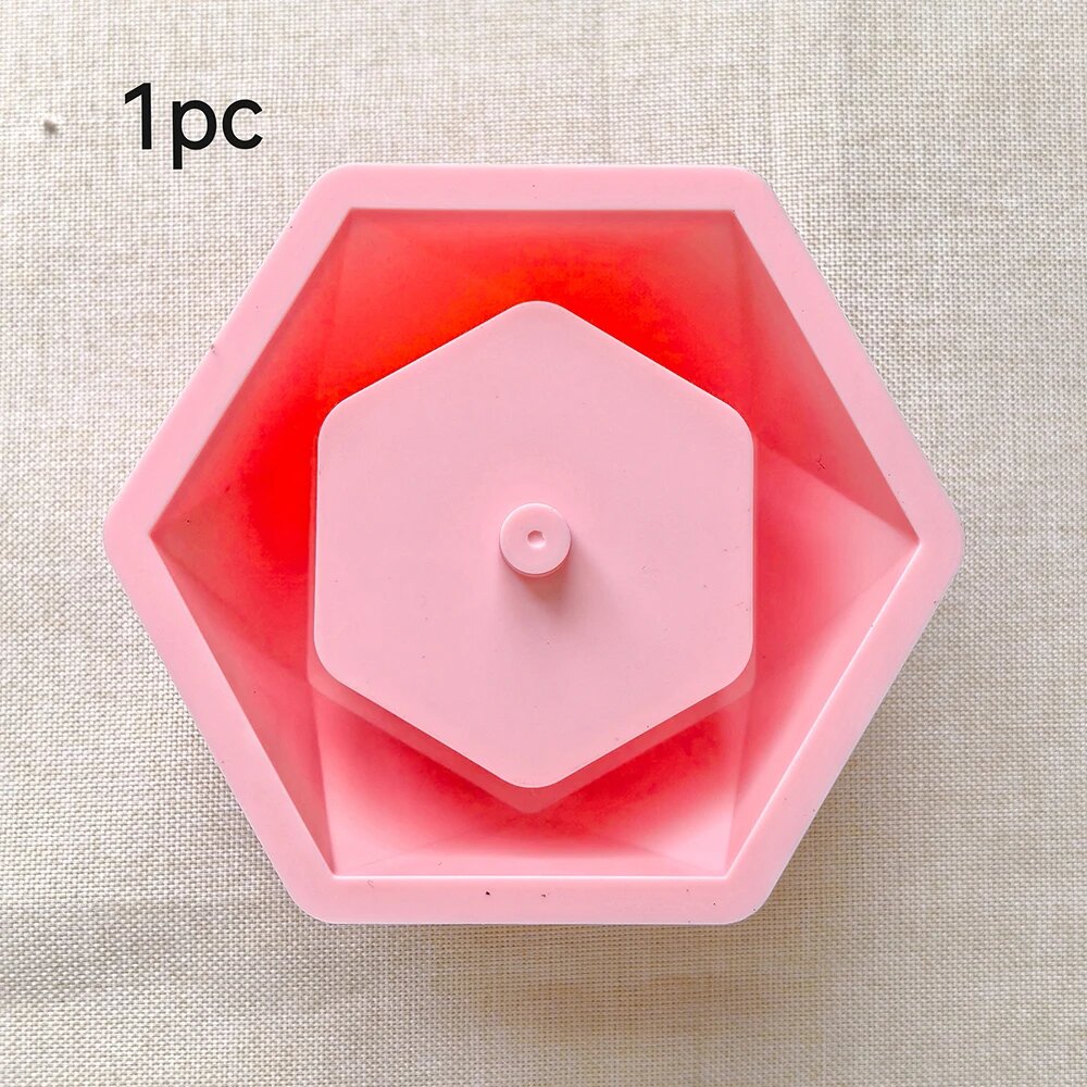 Силиконовая форма для цветочных горшков шестигранная Розовый, 011pink
