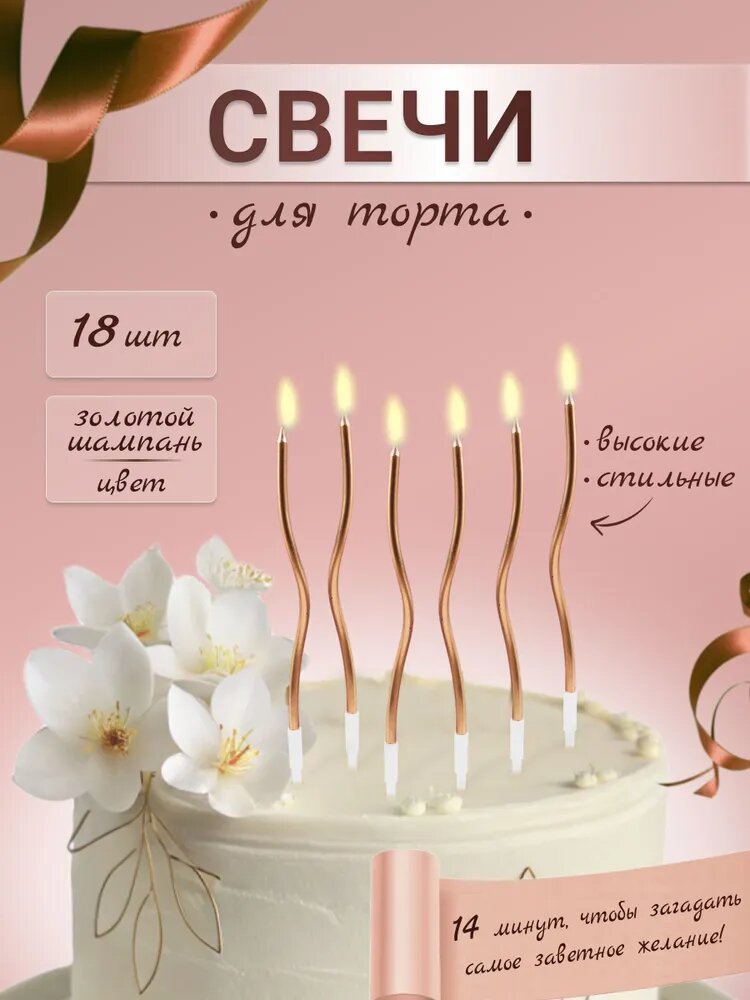 Свечи для торта серебро 18шт