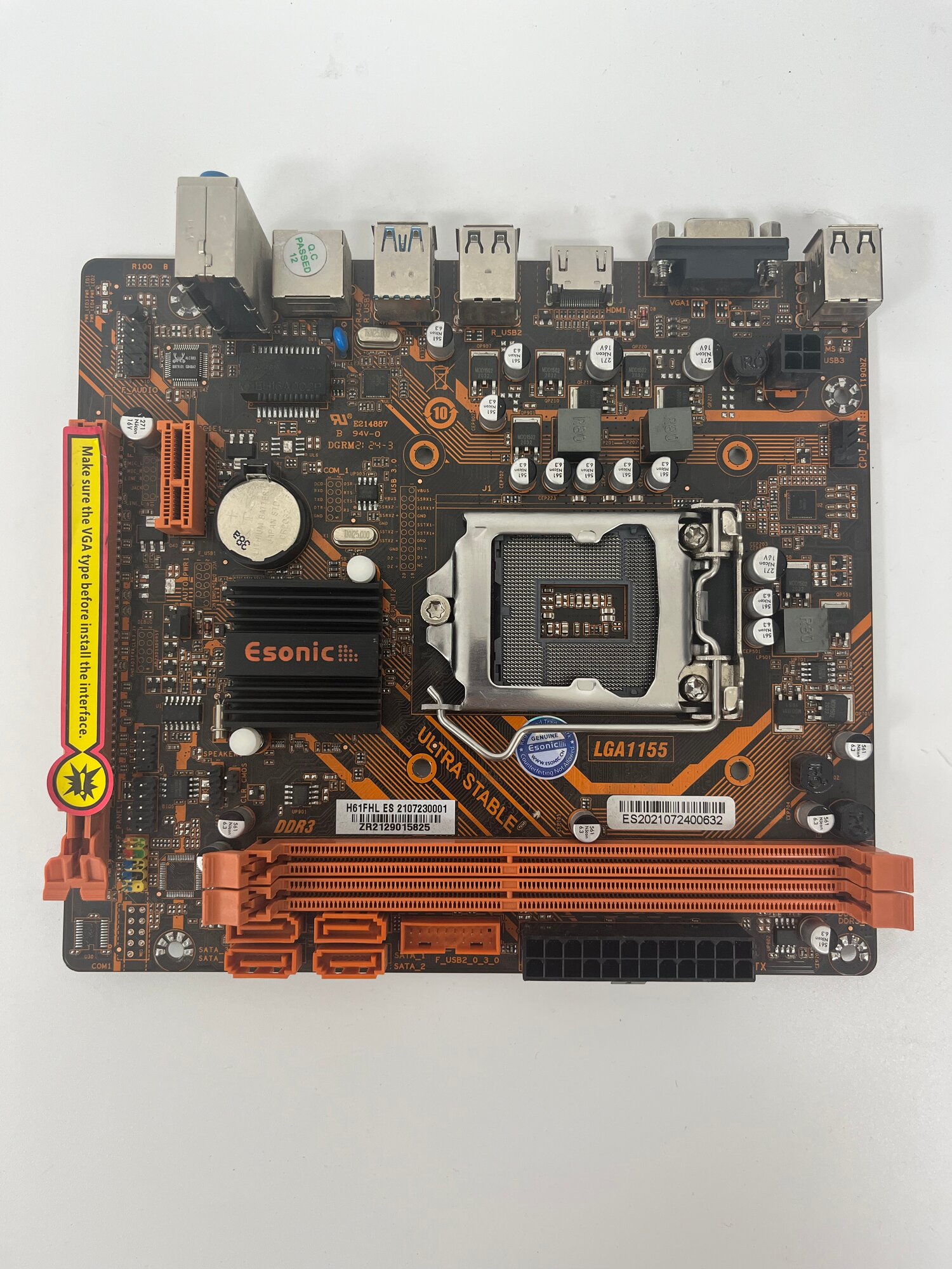 Материнская плата Esonic H61FHL с сокетом LGA 1155 и чипсетом Intel H61 Express