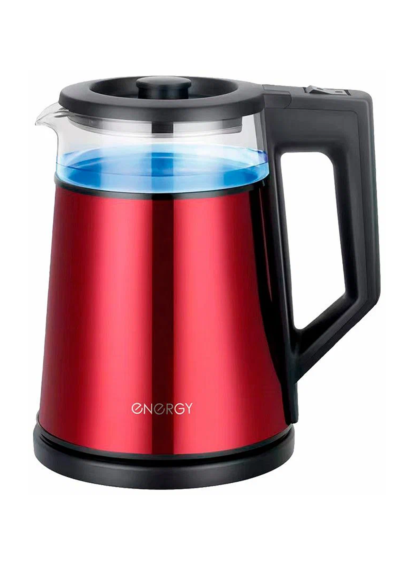 Чайник электрический Energy E-200, 1350 Вт, 1.2 л, красный (107012)