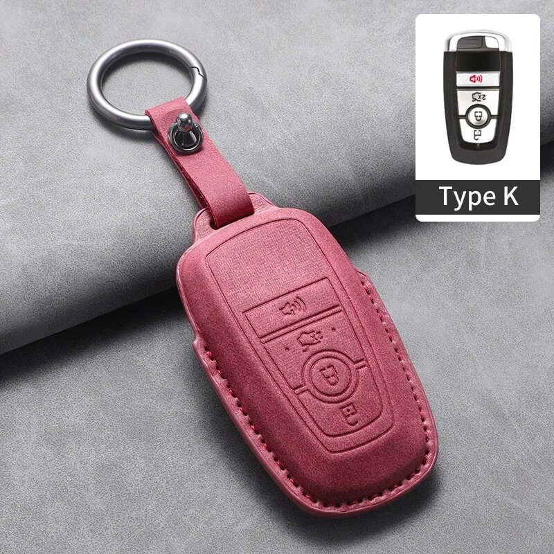 Кожаный Чехол Для Автомобильных Ключей, Совместимый С Ford Fusion, Mustang, Edge, Explorer, Focus, F150, F250, F350, F550, Es.