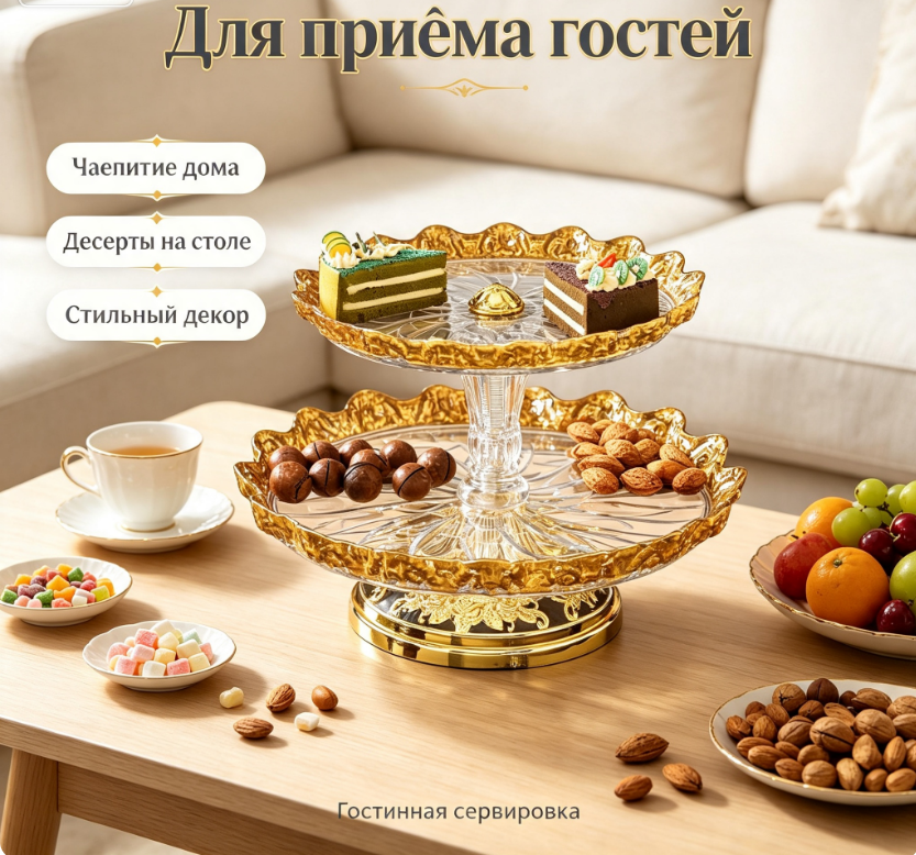 Подставка для закусок, орехов, десертов и тортов в гостиной; подходит для хранения десертов, орехов,