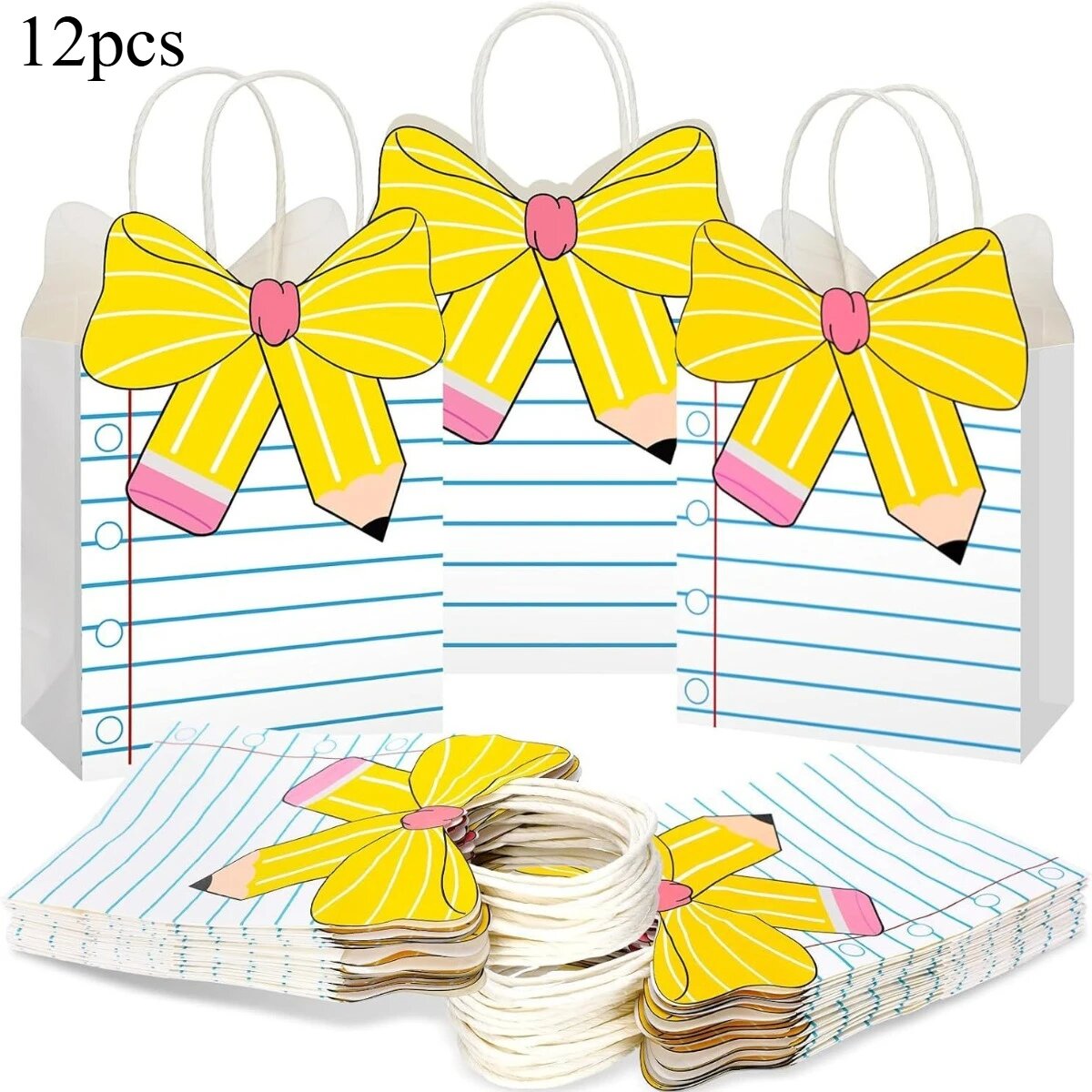 Подарочные пакеты для школьных вечеринок Pencil Bow-12pcs