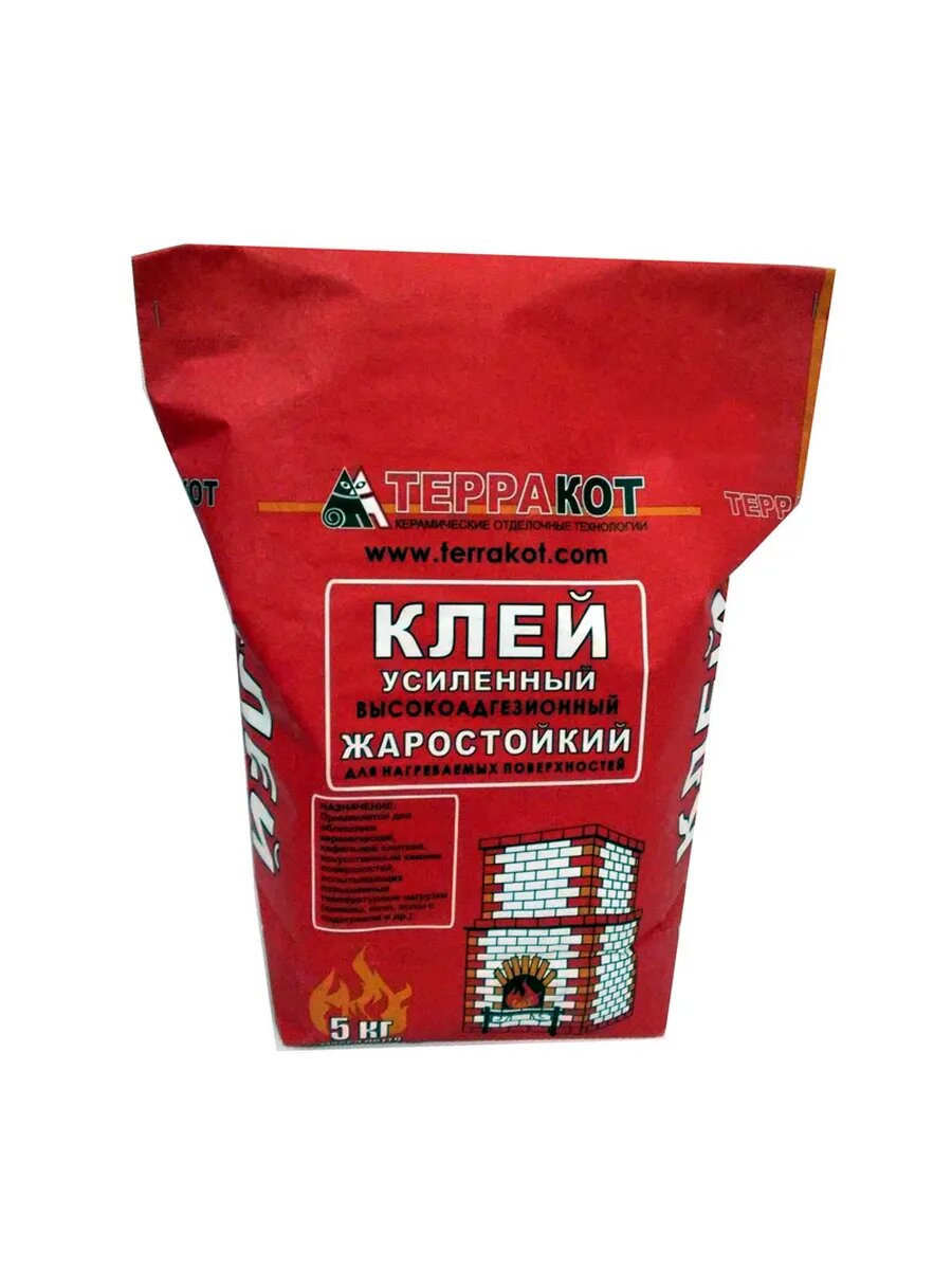 Клей для печной плитки жаростойкий Терракот, 5 кг