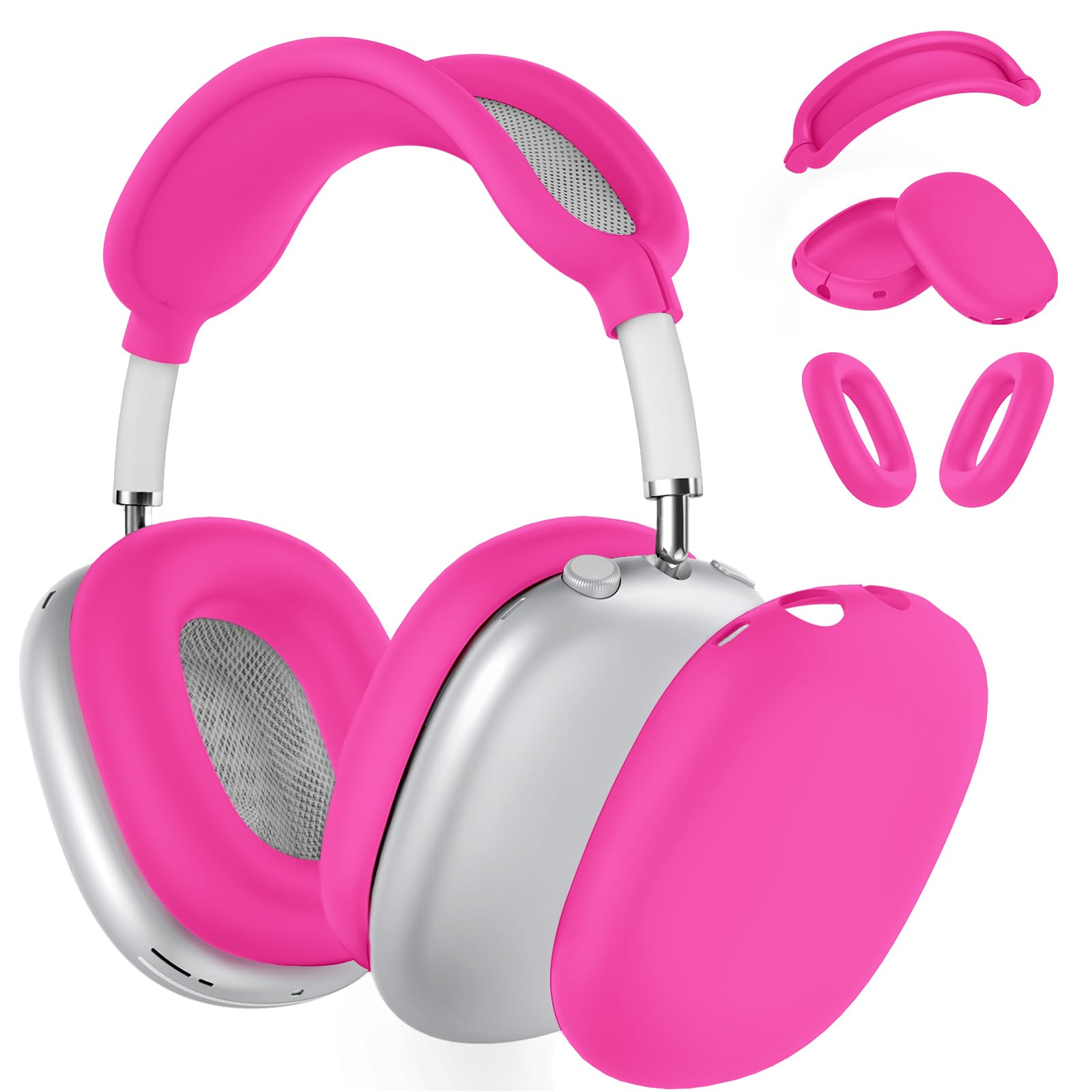 Силиконовый чехол для AirPods Max 2/Max, с амбушюрами и оголовьем, черный Мягкие защитные