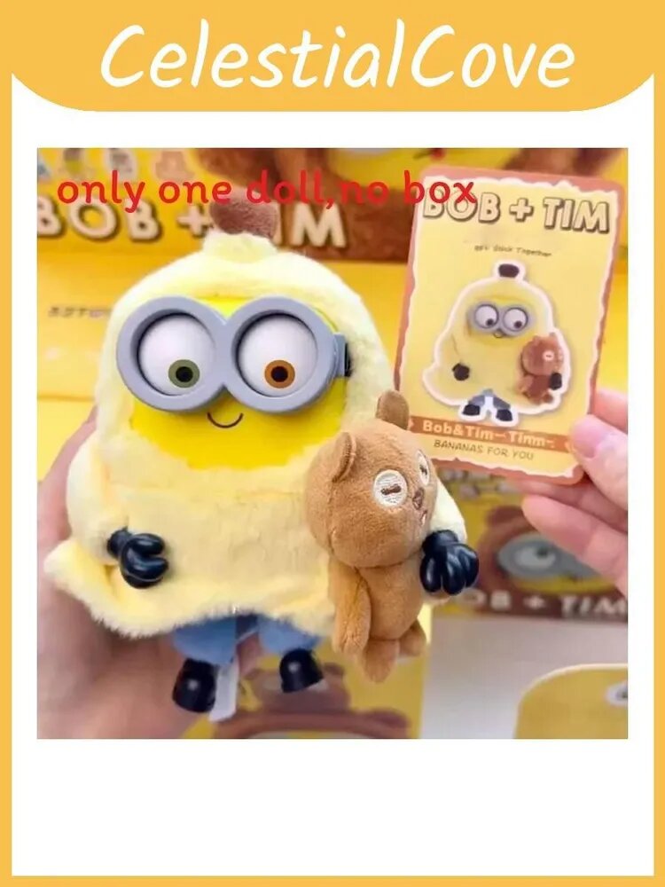 Minions bob and tim мягкие pvc плюшевые игрушки для подарка и коллекции фанатов миньонов банановый друг