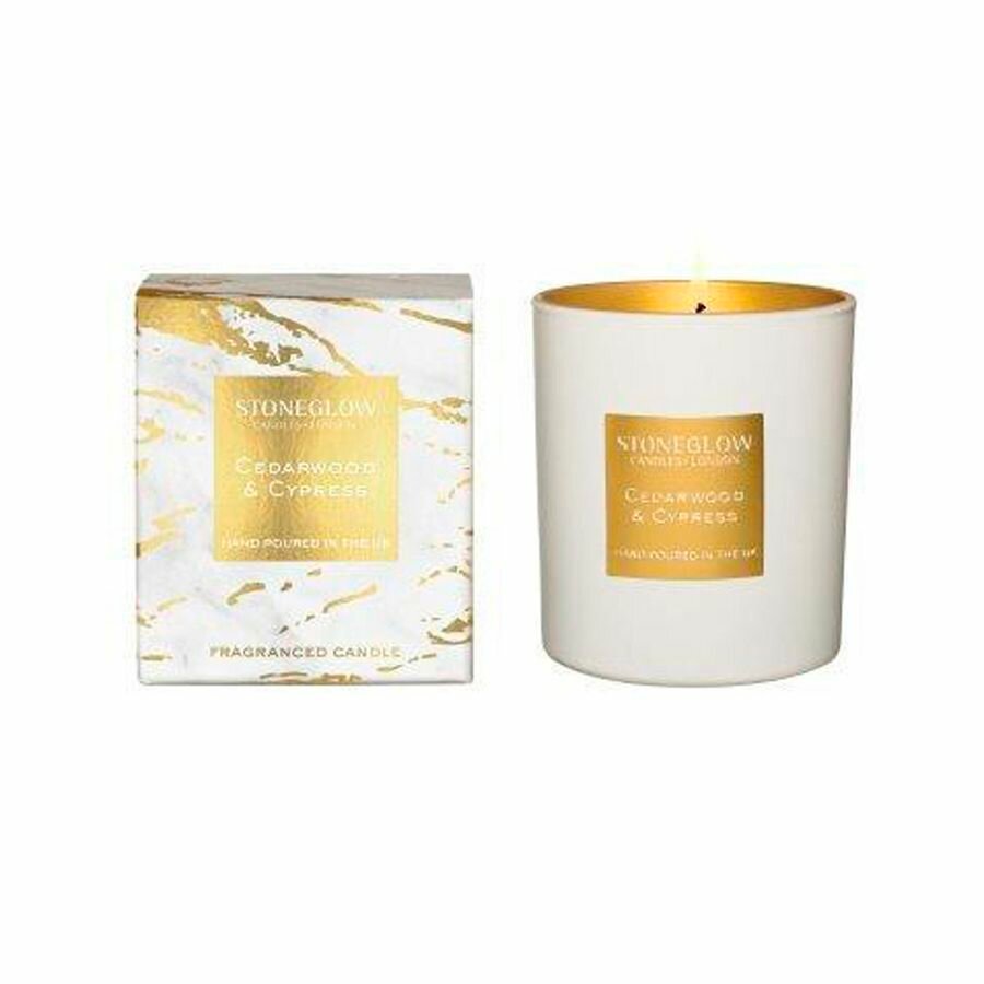 Ароматическая свеча Cedarwood & Cypress Stoneglow Кедр и Кипарис 9 см х 8 см